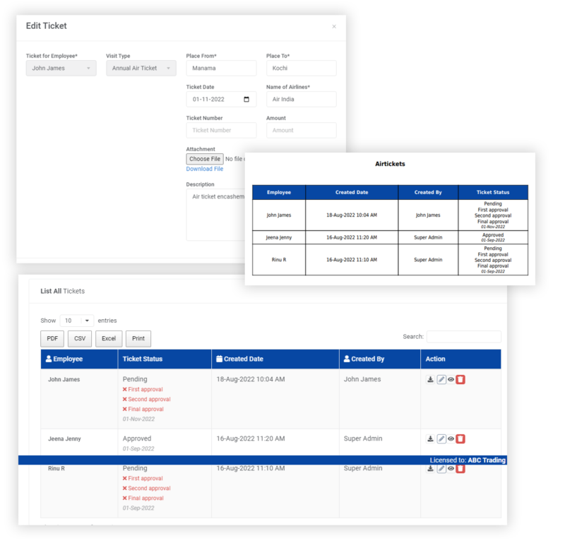 Top employee air ticket management Software in UAE